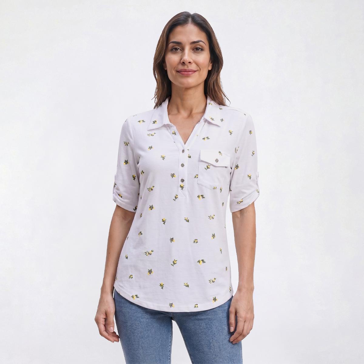 Click here for Womens Emily Daniels Elbow Sleeve One Pocket Ditsy... prices